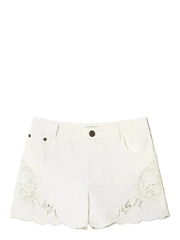 TWINSET Lace-detail Shorts - White