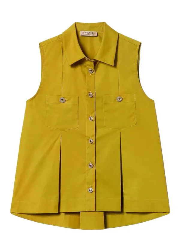 TWINSET Pleated Shirt - Yellow