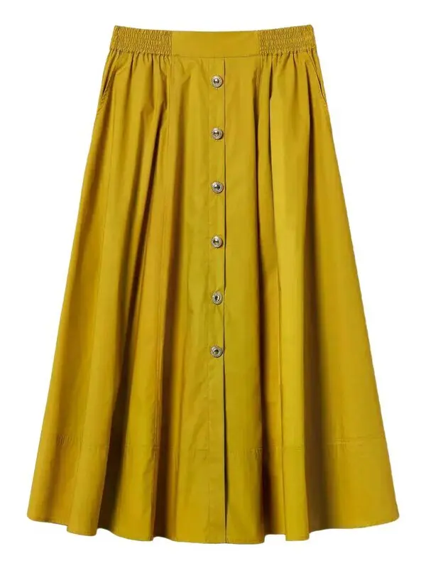 TWINSET Buttoned Midi Skirt - Yellow