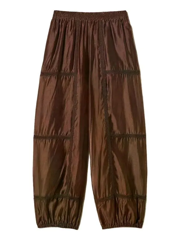 TWINSET Elastic-waistband Trousers - Brown