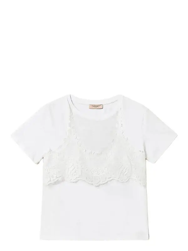 TWINSET Lace T-shirt - White