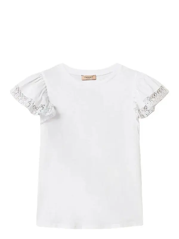 TWINSET Lace Trim T-shirt - White