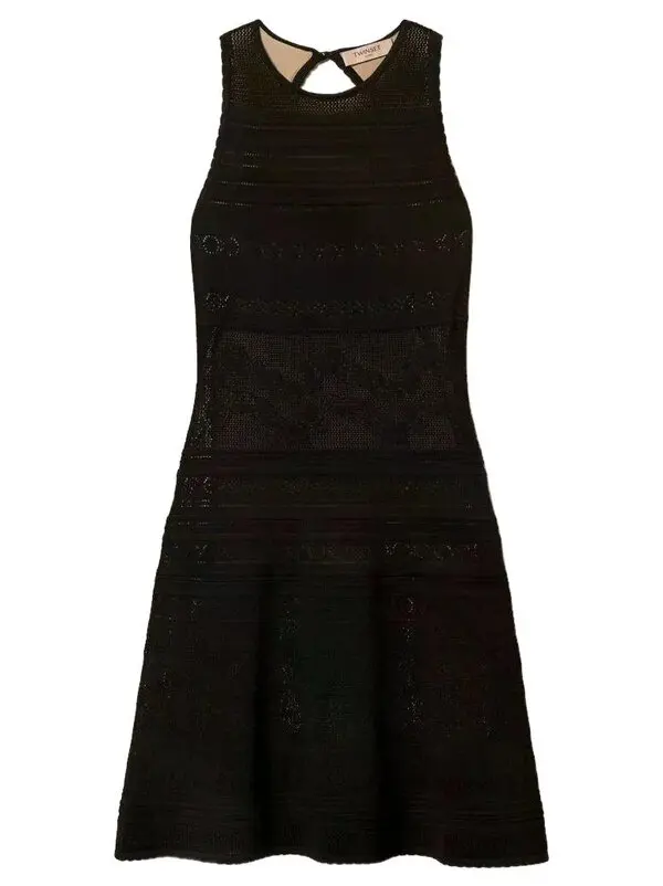 TWINSET Knitted Open Back A-line Dress - Black