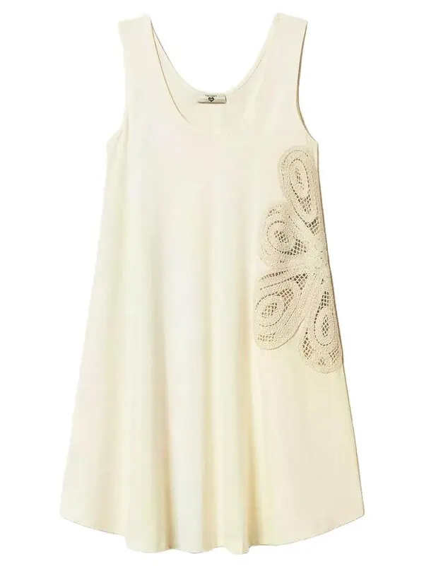 TWINSET Crochet-appliqué Dress - White