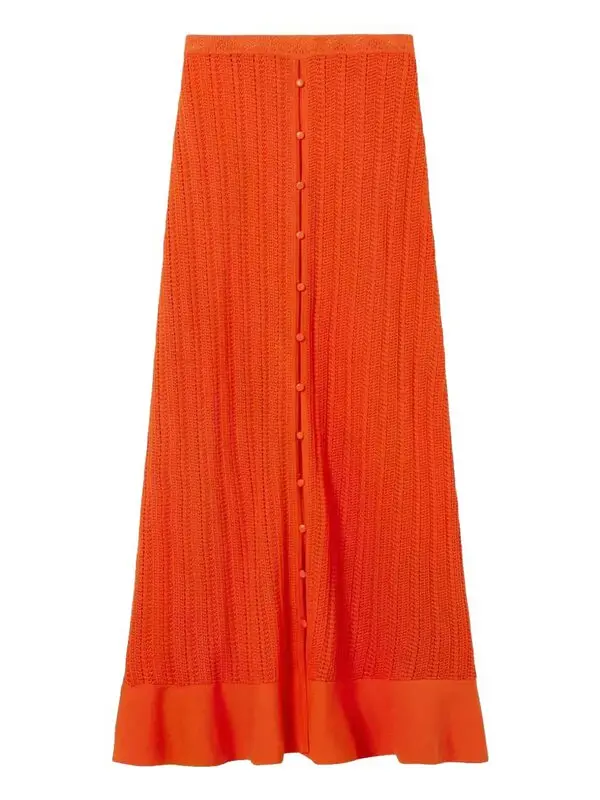 Claudie Pierlot Button Detail Knitted Skirt - Orange