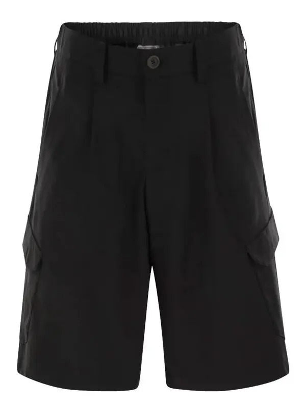 Herno Cargo Pleated Shorts - Black