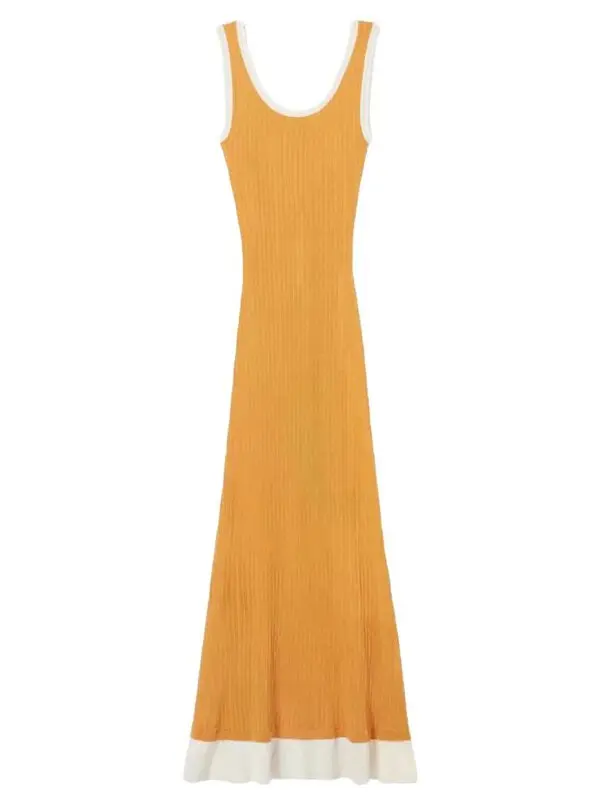 Claudie Pierlot Scalloped Knitted Midi Dress - Orange