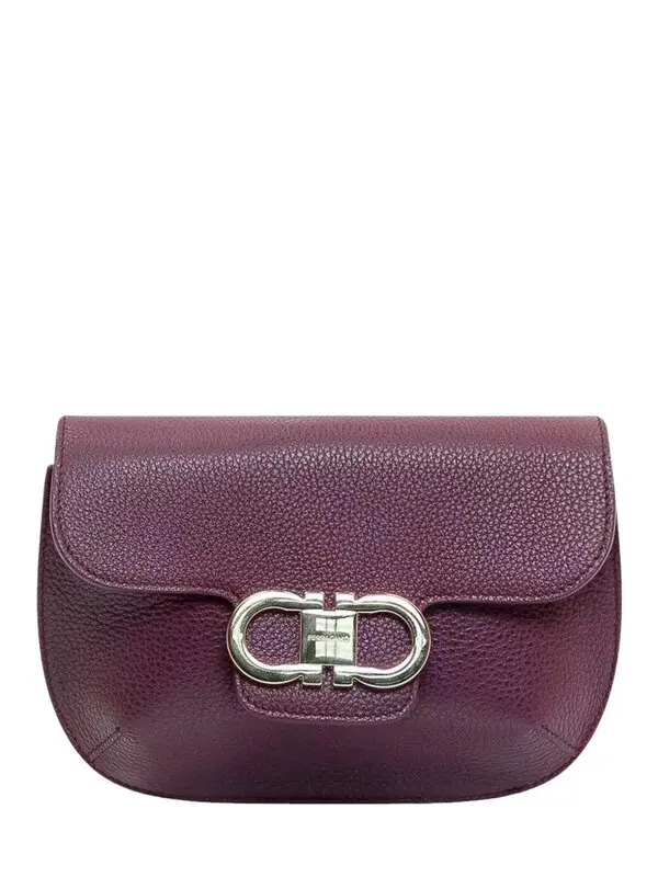 FERRAGAMO Lizzy Buckle Shoulder Bag - Purple