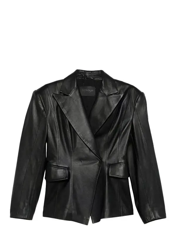 DONDUP Lapel Pocket Leather Jacket - Black