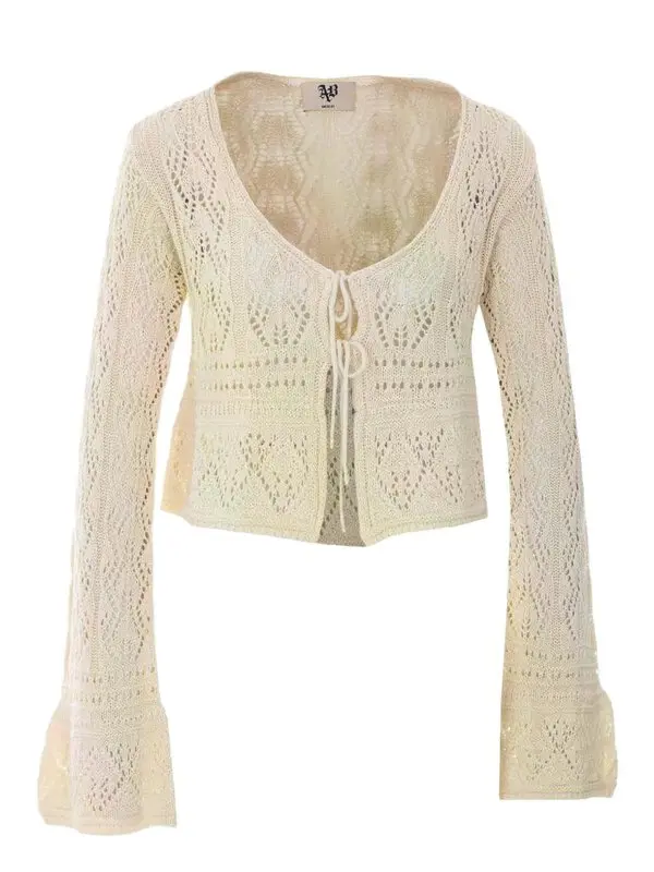 ANIYE BY Alena Crochet Effect Cardigan - White