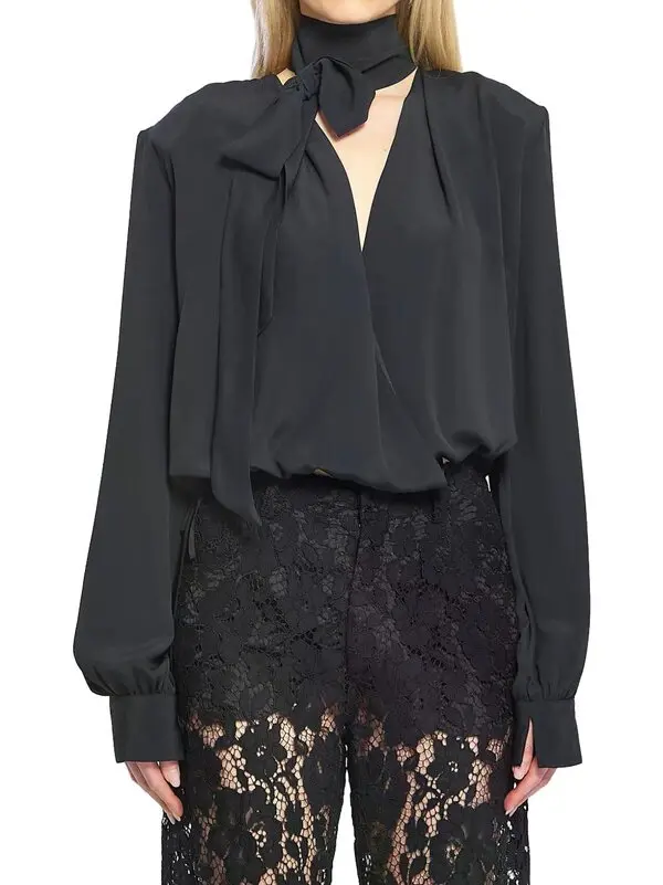 Federica Tosi Cross-over Blouse - Black
