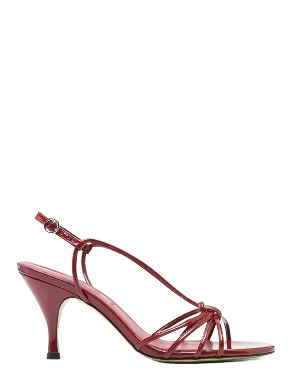 AeydĒ Solange Knotted Strappy Leather Sandals - Red