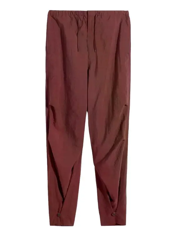 LEMAIRE Stitched Pleats Parachute Trousers - Red