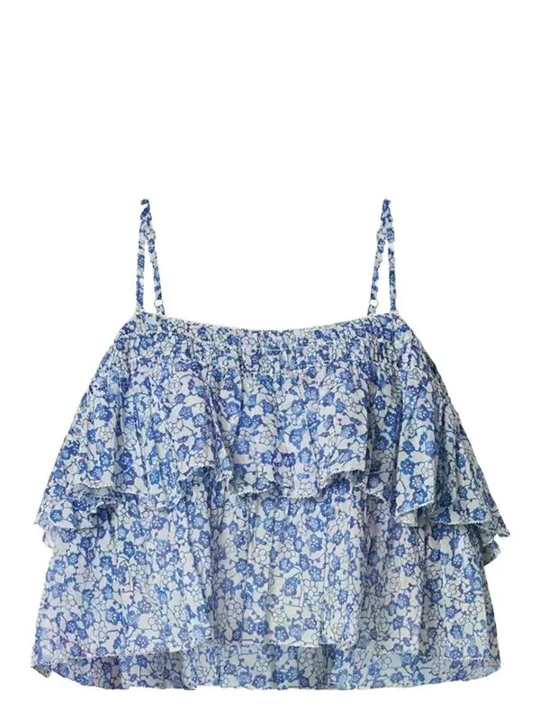 MARANT ETOILE Erisa Floral-print Top - Blue