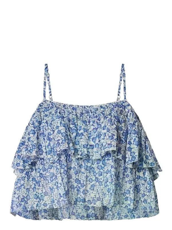 MARANT ETOILE Erisa Floral-print Top - Blue