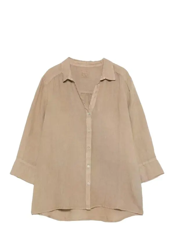 120% Lino Collared Linen Shirt - Neutrals