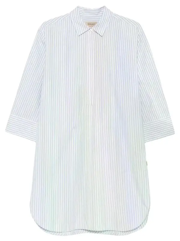 Woolrich Striped Shirt Midi Dress - Blue