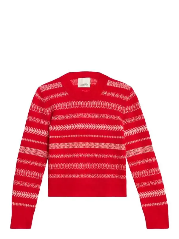 MARANT ETOILE Amity Jacquard Knitted Sweater - Red