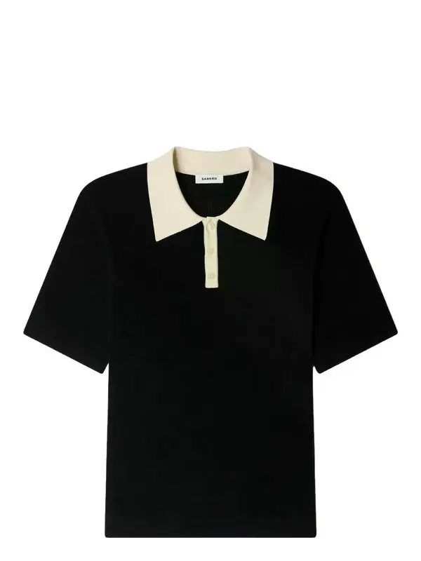 Sandro Two-tone Polo Shirt - Black