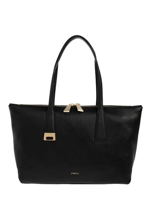 Furla Leather Tote Bag With Top Handles - Black