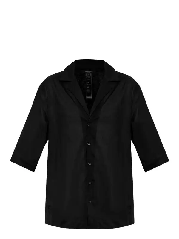 Balmain Button-up Short-sleeve Shirt - Black