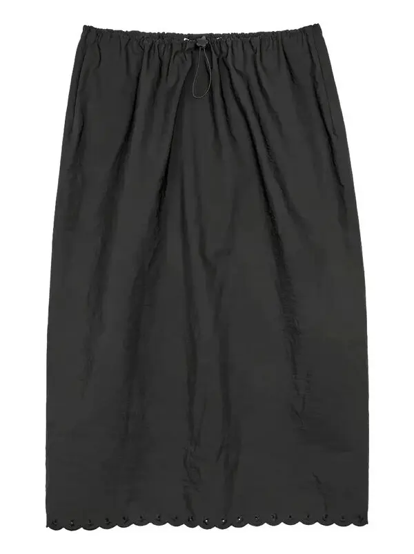 Cecilie Bahnsen Bria Embroidered Taffeta Midi Skirt - Black