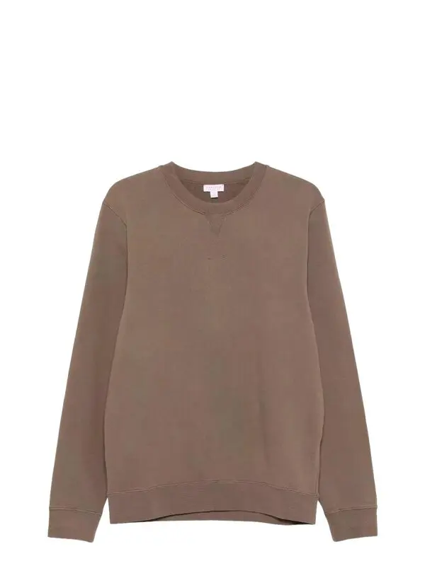 Sunspel Loopback Sweatshirt - Brown