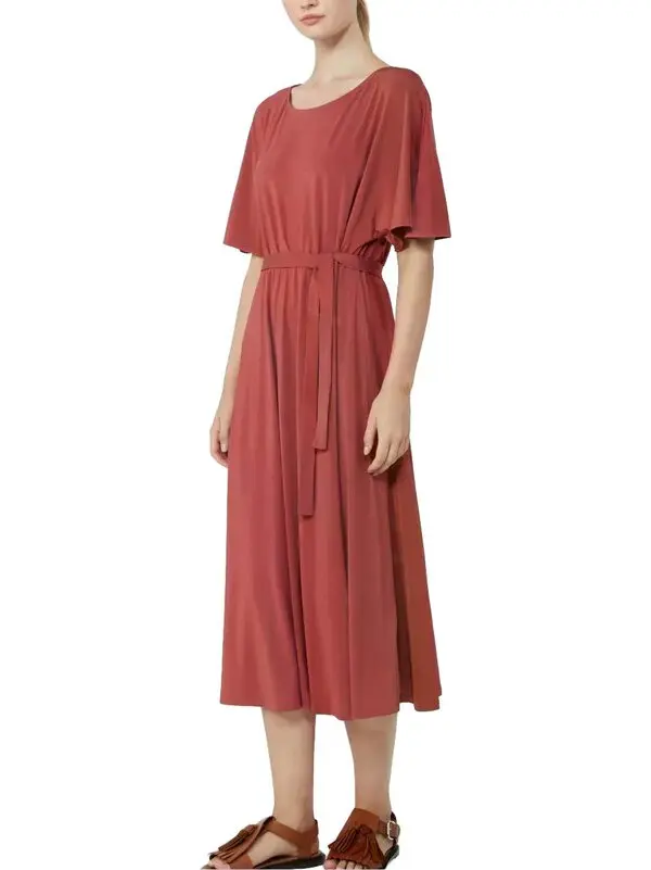 Max Mara Tie-waist Midi Dress - Red