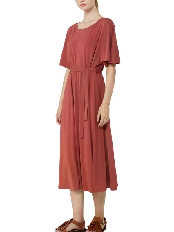 Max Mara Tie-waist Midi Dress - Red