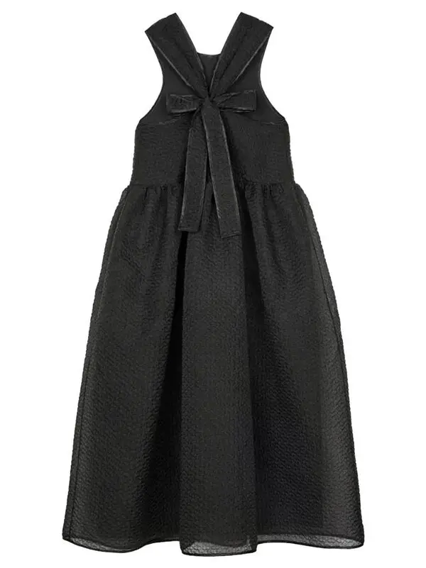 Cecilie Bahnsen Dora Bow Midi Dress - Black