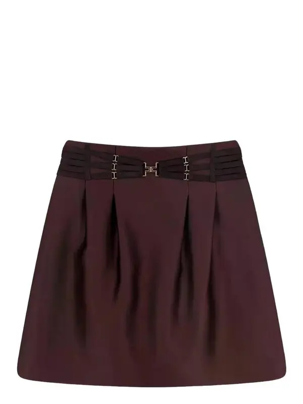 Elisabetta Franchi Buckle-detail A-line Skirt - Brown