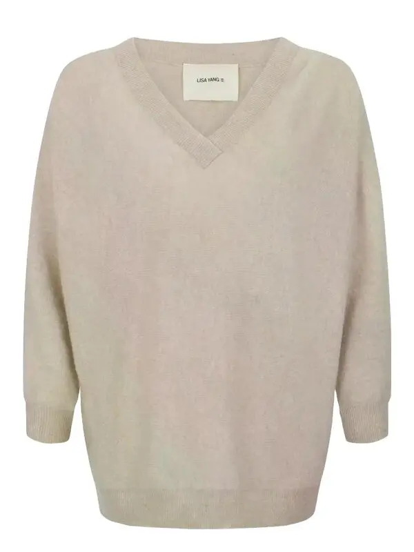 LISA YANG V-neck Long-sleeve Sweater - Neutrals