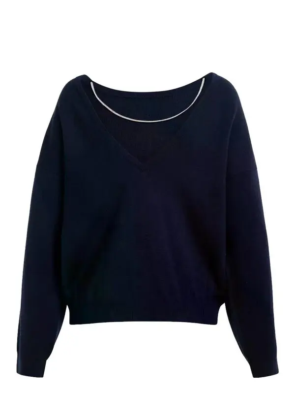 Essentiel Antwerp Rhinestone-strap Sweater - Blue