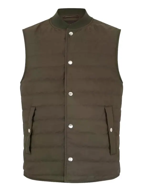 SLOWEAR Quilted Sleeveless Coat - Green
