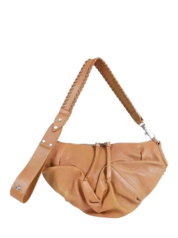 VIVIENNE WESTWOOD Small Agnes Ruched Shoulder Bag - Brown