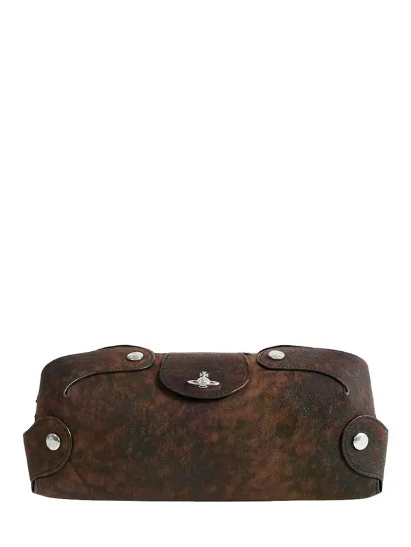 VIVIENNE WESTWOOD Wilma Buttoned Clutch Bag - Brown