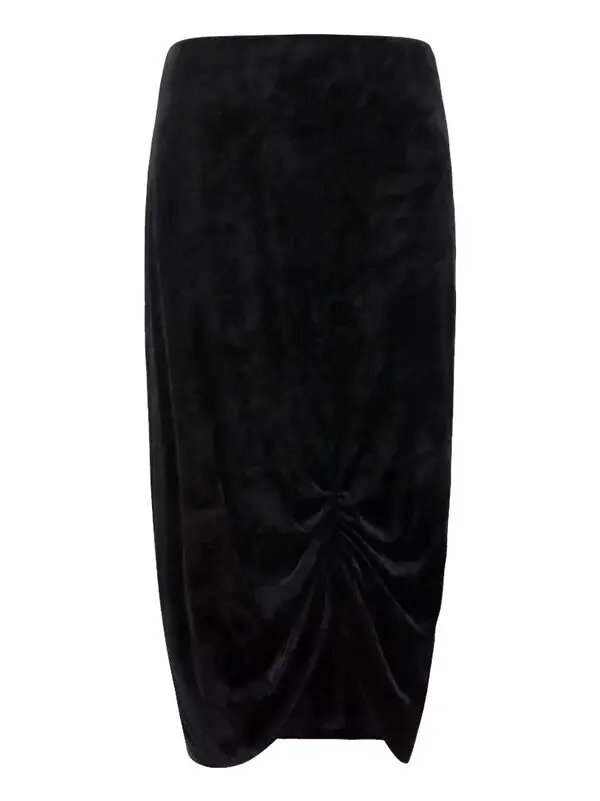 Valentino Garavani Draped Detail Midi Skirt - Black