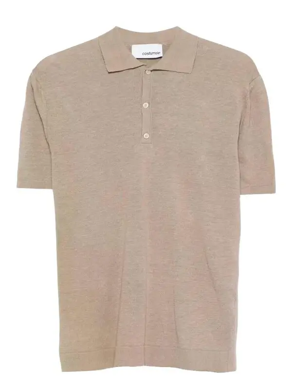 COSTUMEIN Putri Buttoned Short-sleeve Polo Shirt - Neutrals