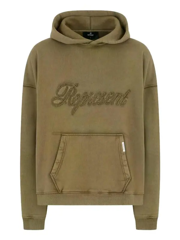 REPRESENT Embroidered Logo Hoodie - Green