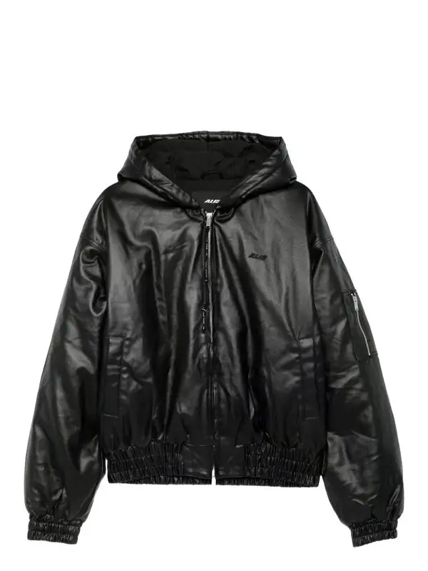 ALIS Hooded Zip Bomber Jacket - Black