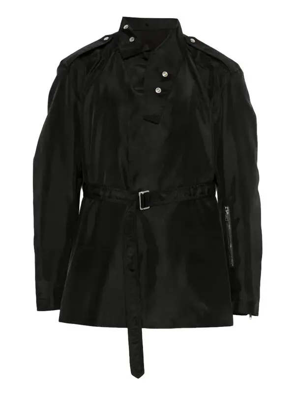 Rick Owens Temple Belted Caban Jacket - Black