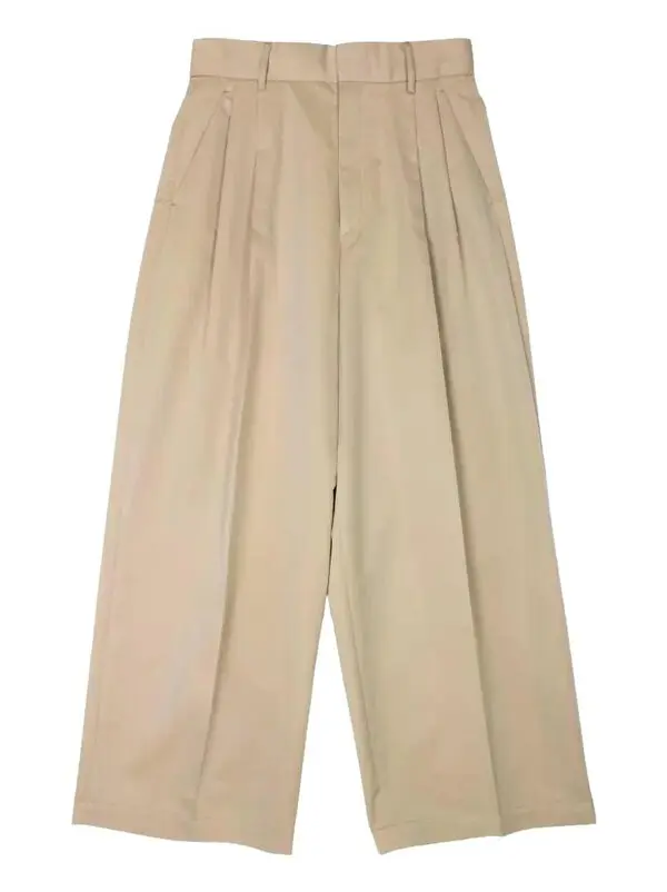 Kolor Pleated Wide Leg Trousers - Neutrals