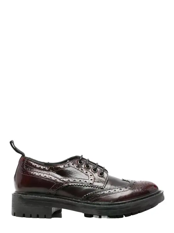 Moma Lace-up Brogue Shoes - Red