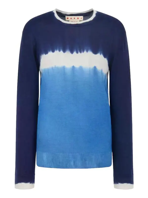 Marni Tie-dye Crew-neck Sweater - Blue