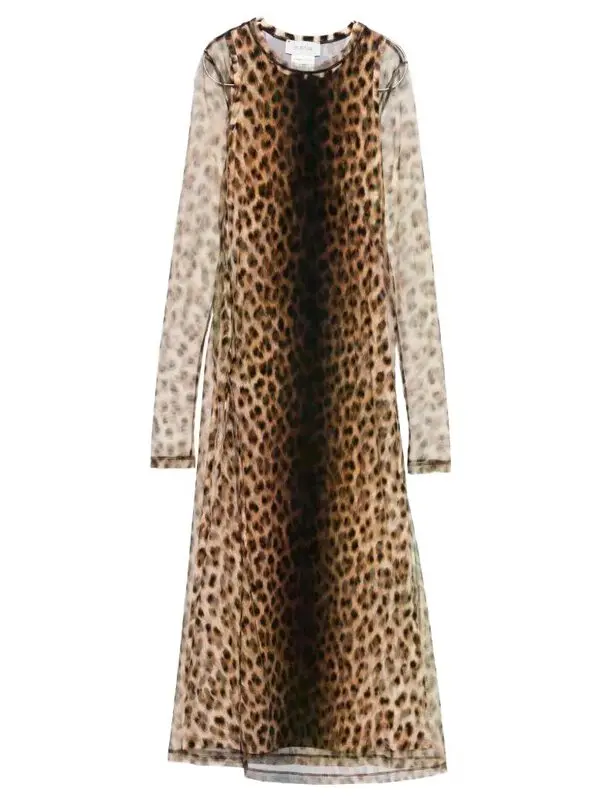 Sportmax Animal Print A-line Dress - Neutrals