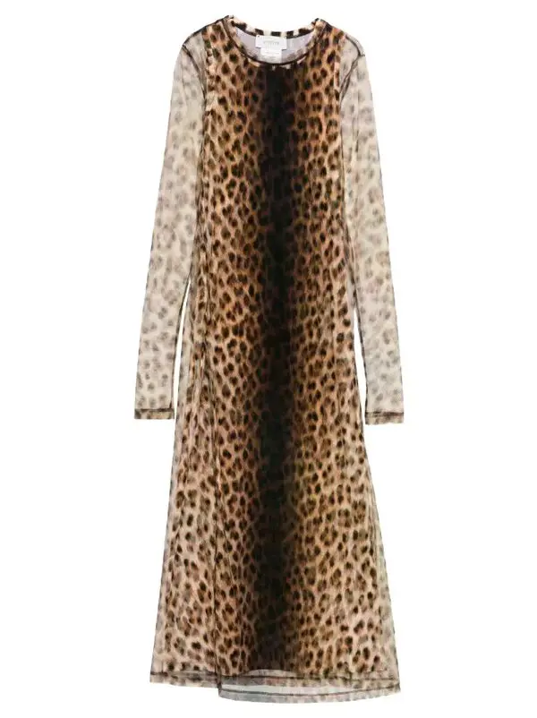 Sportmax Animal Print A-line Dress - Neutrals