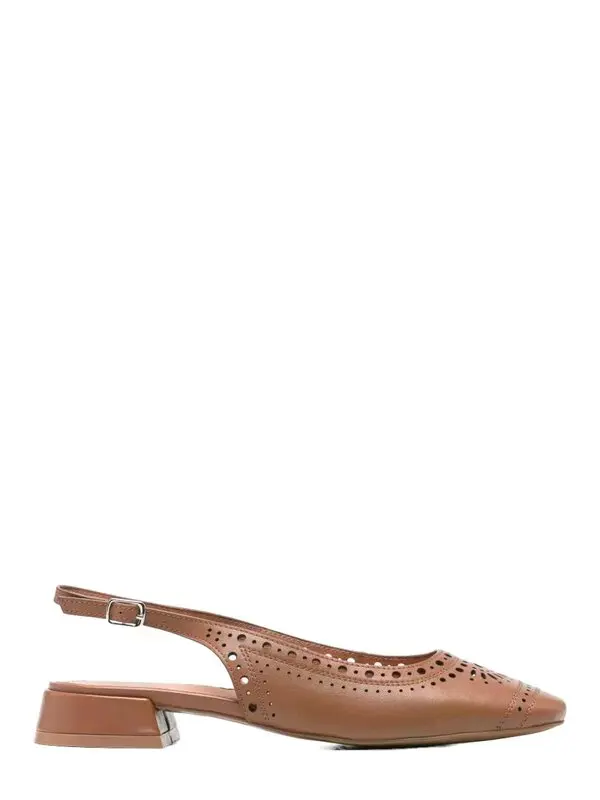 BIBI LOU Laser-cut Slingback Ballet Flats - Brown