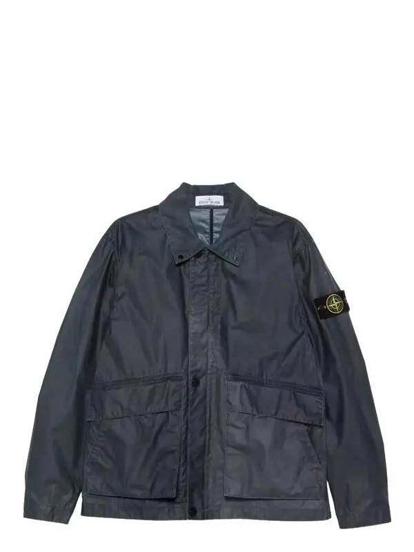 Stone Island Waxed Shirt Jacket - Blue