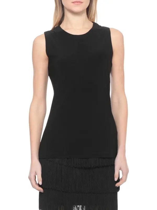 Norma Kamali Sleeveless Crewneck Top - Black
