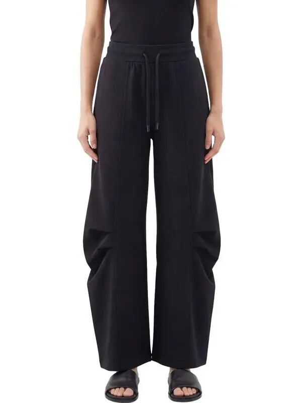 Patrizia Pepe Wide Leg Drawstring Trousers - Black